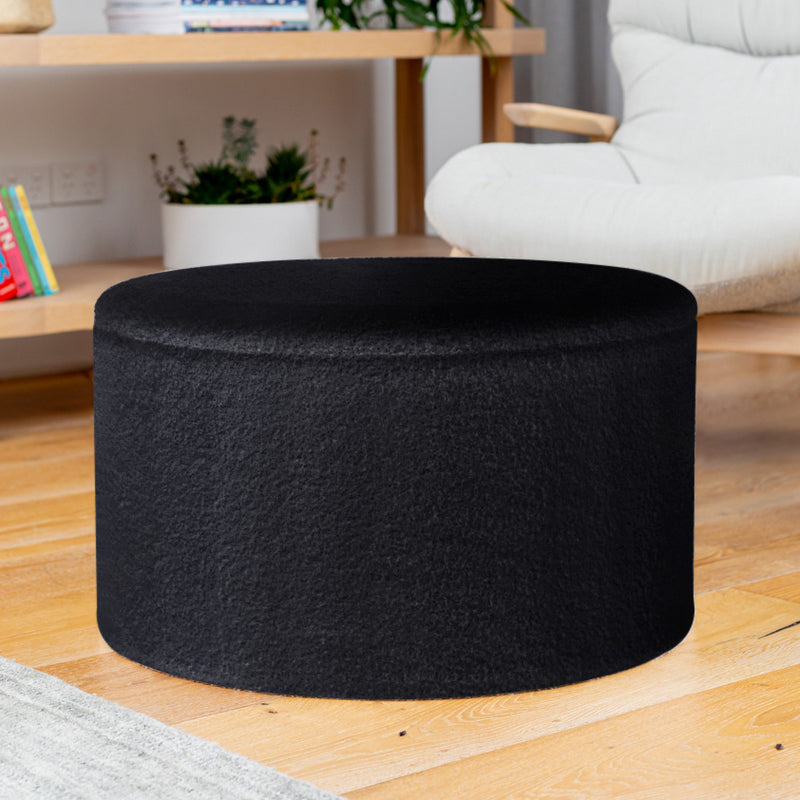 Large Circular Boucle Storage Ottoman - Footstool – Dicor